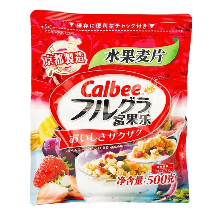 [2021 NEW Calbee]卡乐水果味冲饮即食营养早餐燕麦片500g / Calbee breakfast fruit cereal ...