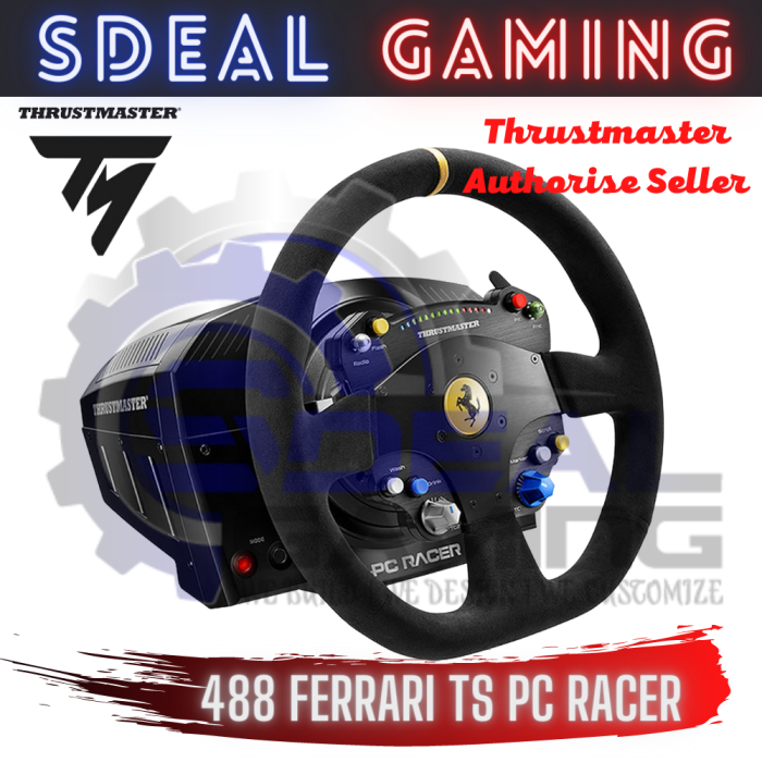 THRUSTMASTER TS-PC RACER FERRARI 488 CHALLENGE LIMITED EDITION STEERING ...