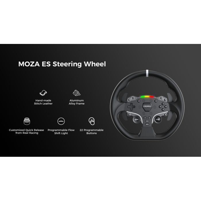 MOZA RACING R5 DIRECT DRIVE DD COMPLETE SET 2/3 PEDALS WITH STEERING WHEEL