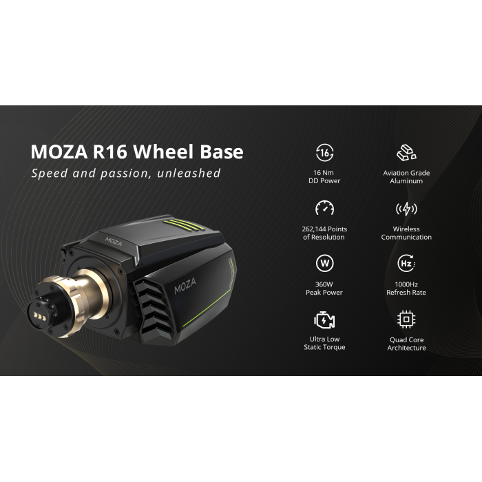 MOZA RACING R16 DIRECT DRIVE WHEEL BASE