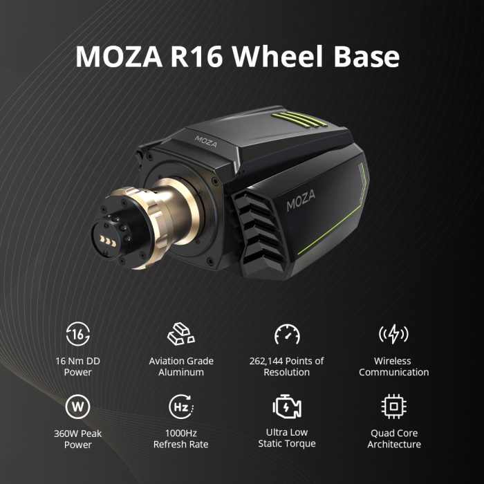 MOZA RACING R16 DIRECT DRIVE WHEEL BASE