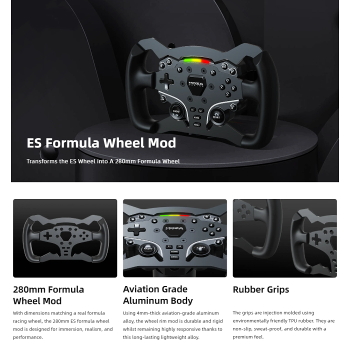 MOZA RACING MOD F1 FORMULA WHEEL OR 12 INCH ROUND WHEEL (R5 USE ONLY ...