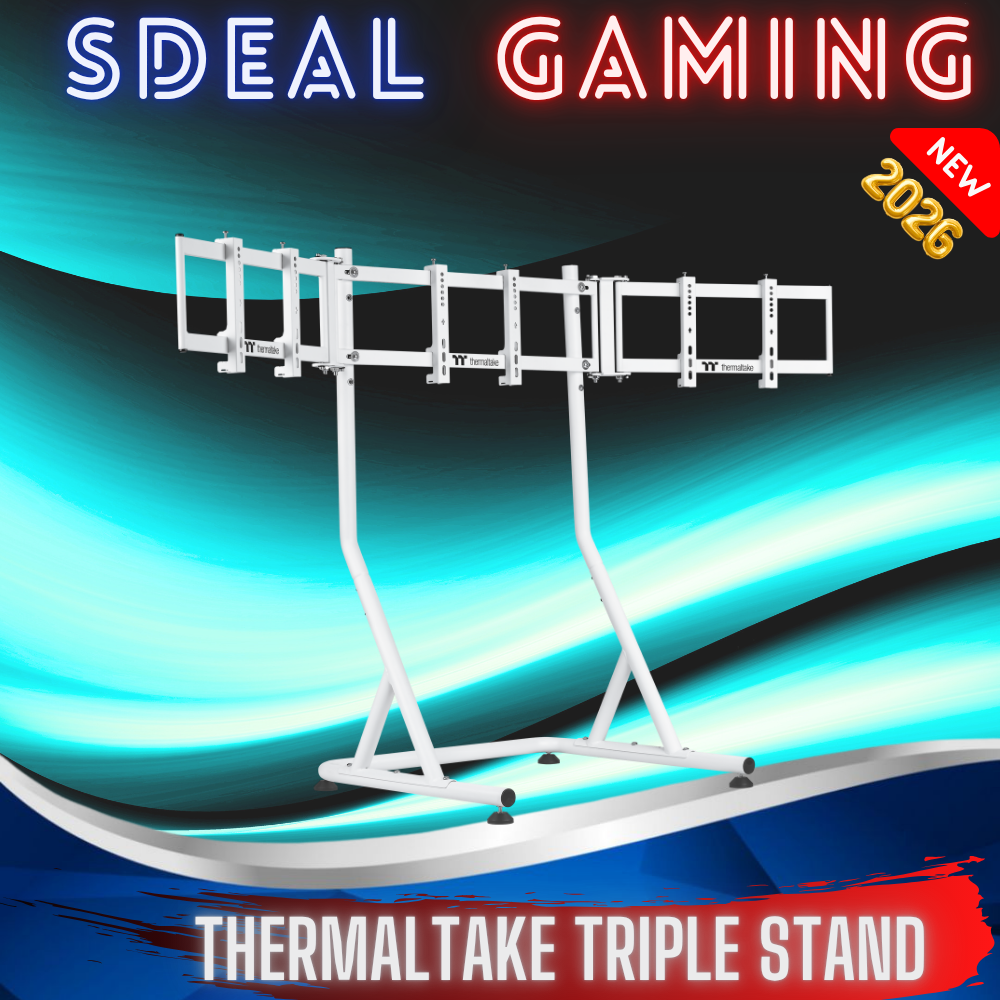 THERMALTAKE PRO TRIPLE MONITOR SIM RACING STAND (SNOW/BLACK)
